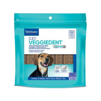 CET VeggieDent FR3SH Tartar Control Chews MEDIUM 22-66 lbs, 30 Chews | eBay