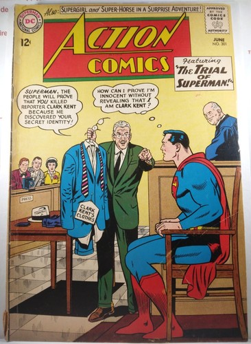 💥 ACTION COMICS #301 VG/FN DC FIRST PRINT 1963 SUPERMAN SUPERGIRL SUPER ...