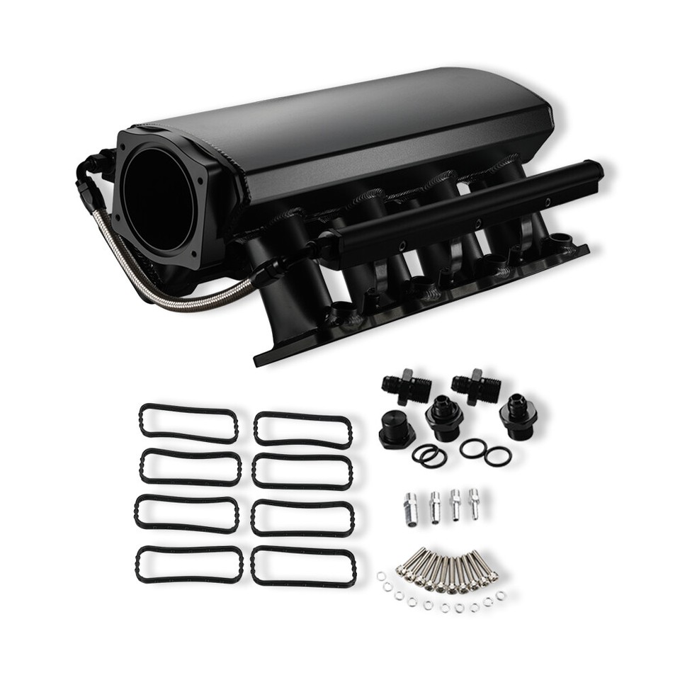 Cathedral Intake Manifold 92mm Black Aluminum For LS1 LS2 LS6 4.8L 5.3L ...