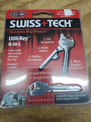 6 In 1 New Swiss+Tech Utili-Key Keyring Keychain Pocket Multi-Tools H06 ...