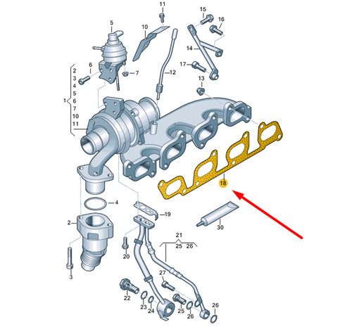 NEW VOLKSWAGEN AMAROK EXHAUST MANIFOLD SEAL 03L253039H ORIGINAL | eBay