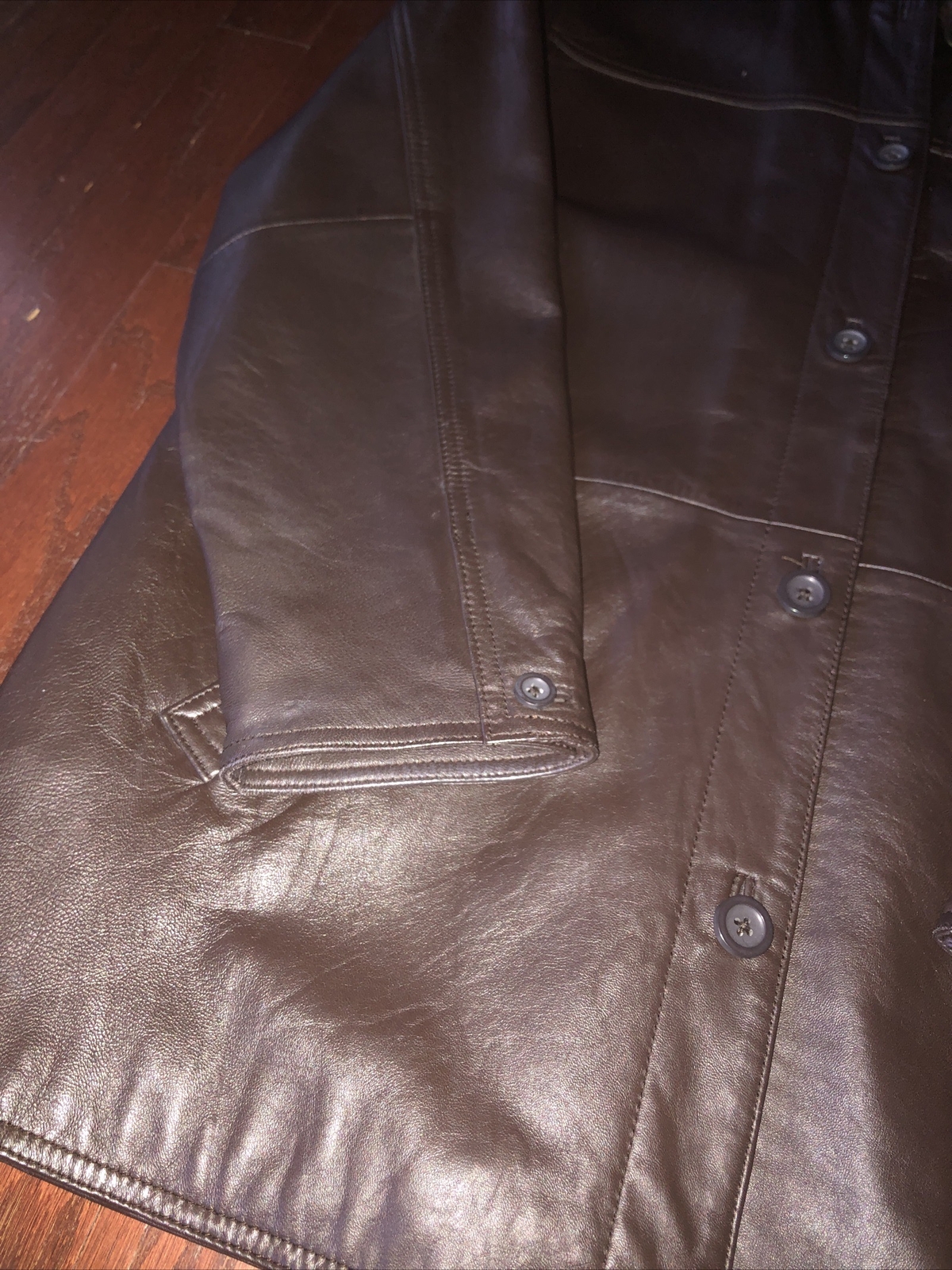 Centigrade Leather Brown Trench Coat Jacket Lined Poc… - Gem