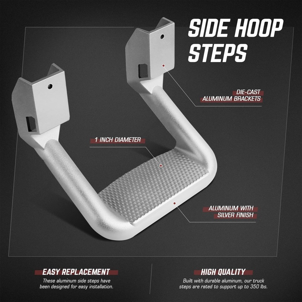 Lightweight Aluminum Side Hoop Steps - Rugged Design for Chevy/GMC ...