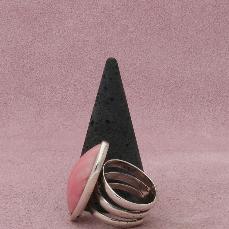 sterling silver bezel-set pink mabe pearl ring size 7.5 | eBay