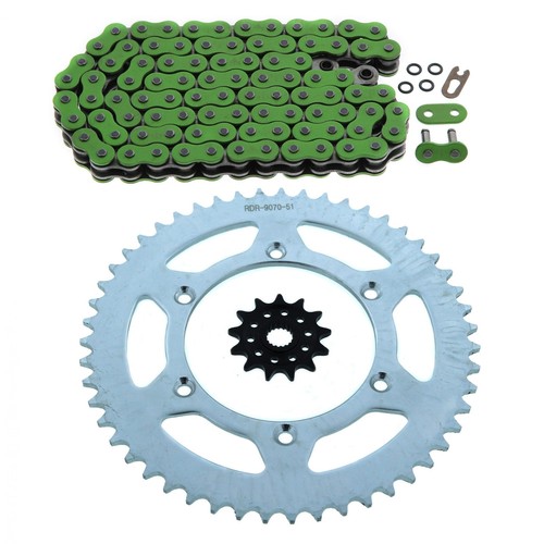 1990-1991 fits Suzuki RM125 RM 125 Green O Ring Chain & Sprocket 13/51 ...