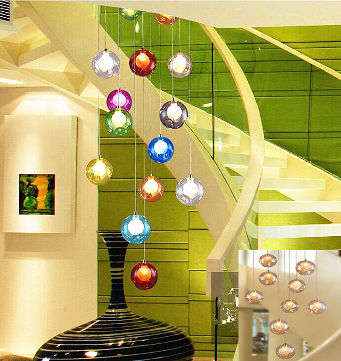 Modern LED Bubble Glass Globe ball Ceiling Light Villa New Stair ...