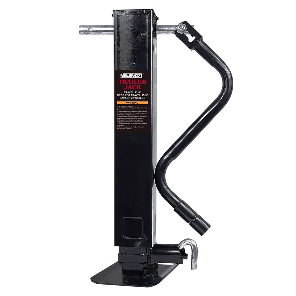 Heavy-Duty Drop Leg 12k Trailer Jack - 12000 lbs Side Pull pin Wind ...