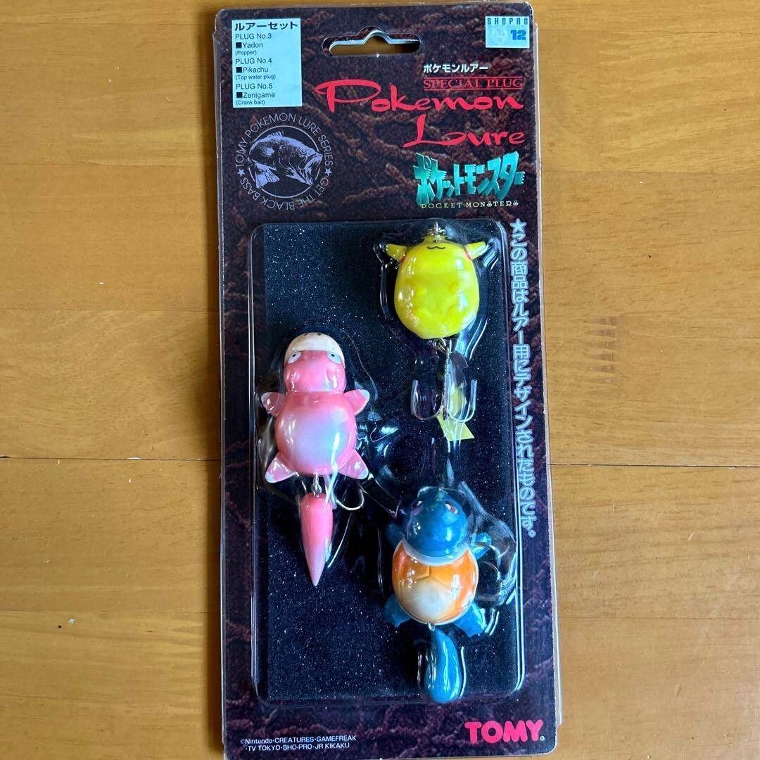 Tomy Pokemon Lure Pikachu Yadon Zenigame set fishing Slowpoke Squirtle ...