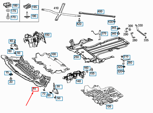 NEW MERCEDES-BENZ C W205 ENGINE COMPARTMENT BOTTOM COVER A2055200700 ...