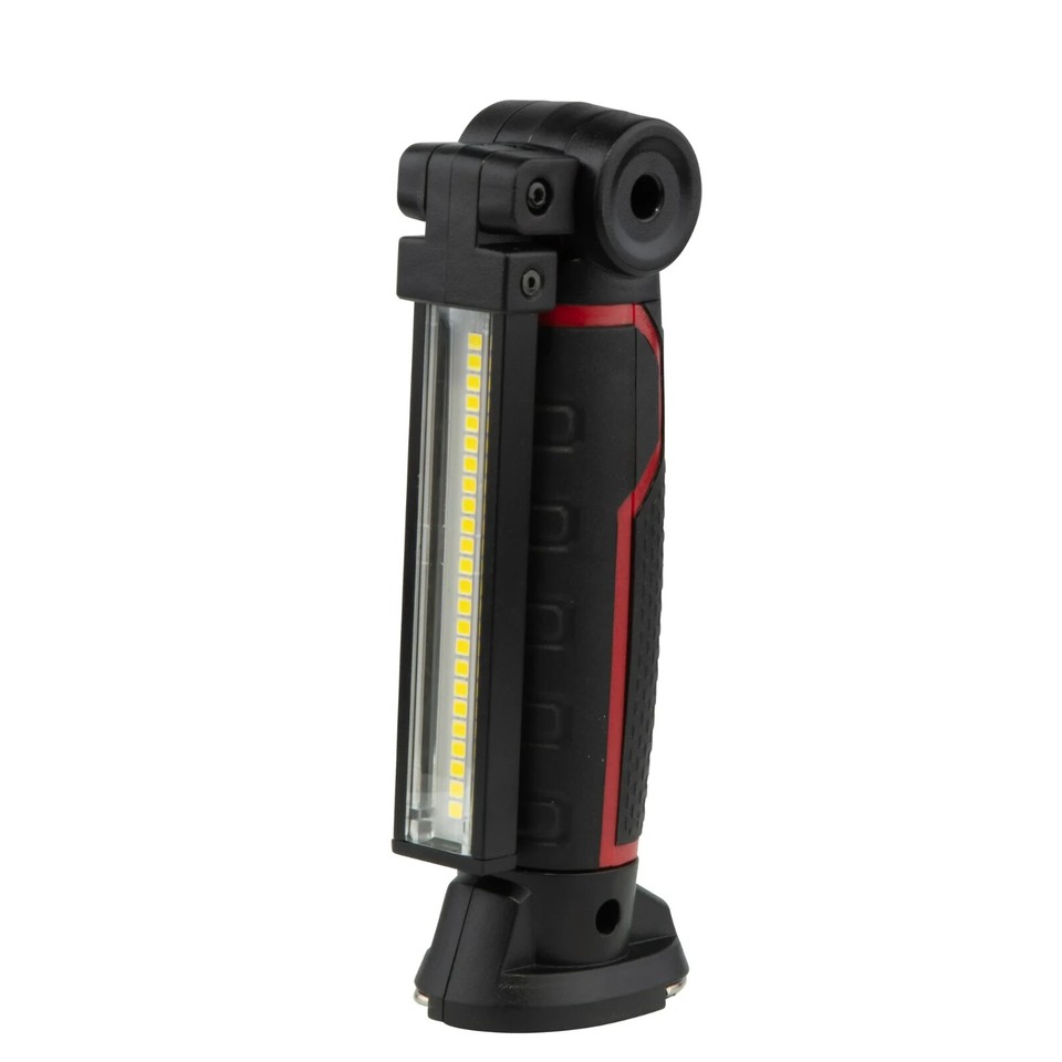 Hyper Tough 600-Lumens RECHARGEABLE LED WORK LIGHT Flip-Open Pivoting ...