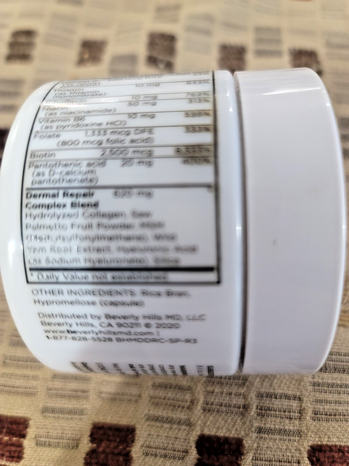 Beverly Hills MD Dermal Repair Complex Supplement 60 Capsules Unopened ...