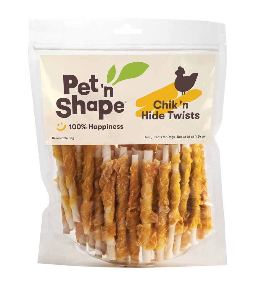 Natural Chicken Wrapped Rawhide Twists for Dogs - Small Size, 16 oz ...