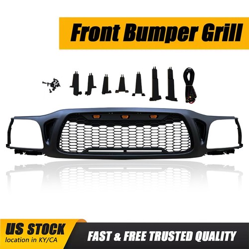 Front Bumper Grill Cellular Grille with Amber Lights for 2001-2004 ...