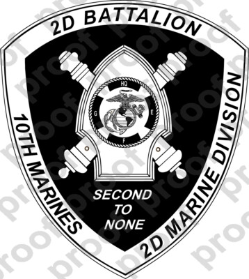 STICKER USMC UNIT 2ND BATTALION 10TH MARINE REGIMENT BW ooo USMC Lisc ...