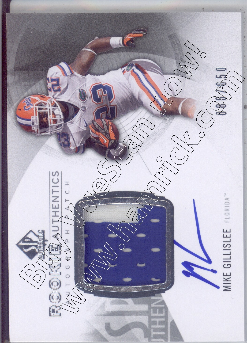 mike gillislee rookie draft auto jersey patch florida gators uf 2C ...