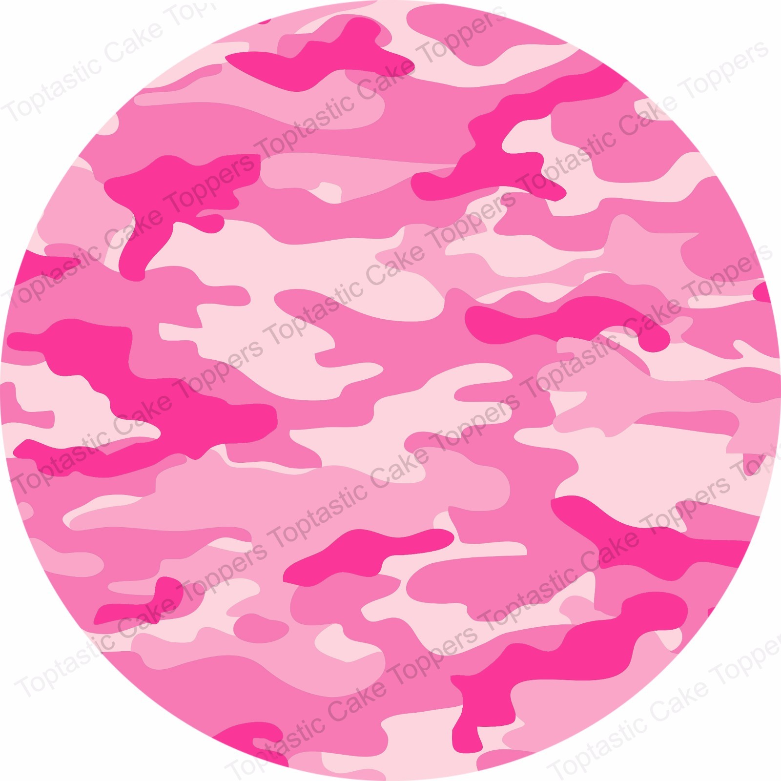 Pink Army Camouflage Pattern Background Edible Icing Party Cake Topper ...
