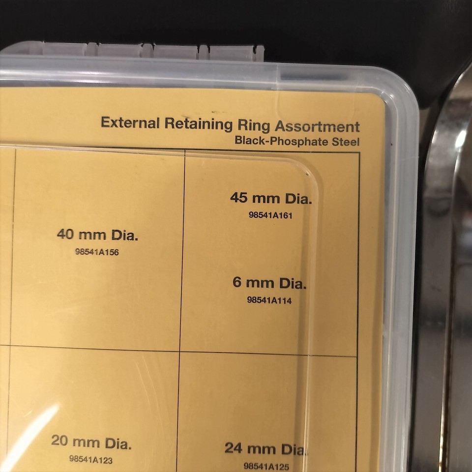 McMaster-Carr External Retaining Ring Assortment (Black Phosphate Steel ...