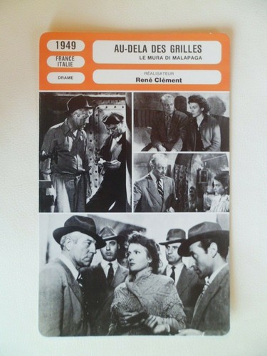 CARTE FICHE CINEMA 1949 AU DELA DES GRILLES Jean Gabin Isa Miranda Vera ...