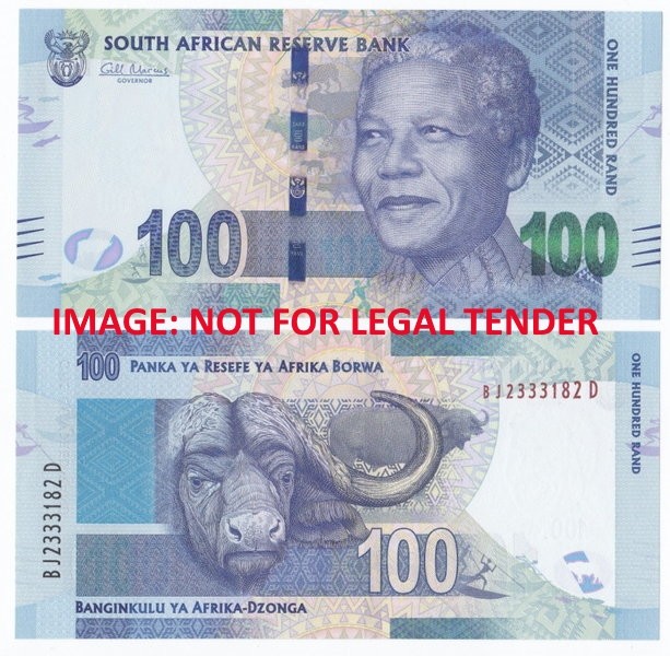 2012 R100 SOUTH AFRICA UNC BANKNOTE Nelson Mandela/Buffalo "AA PREFIX ...
