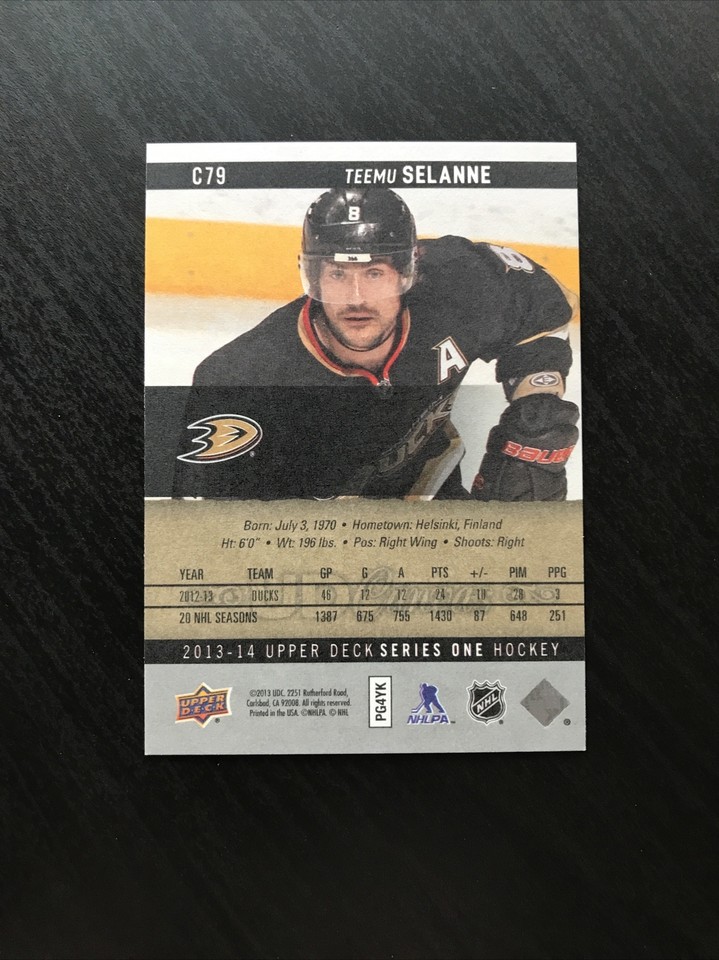 2013-14 Upper Deck UD Canvas #C79 Teemu Selanne Anaheim Ducks | eBay