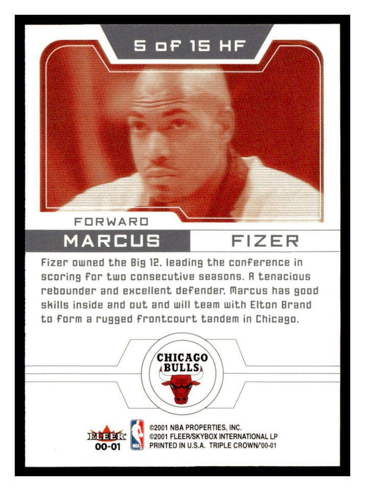 Marcus Fizer 2000 Fleer Triple Crown 5 HF Heir Force 01 | eBay