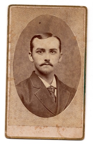 ANTIQUE CDV CIRCA 1880s HANDSOME MAN WITH MUSTACHE ALBUM PRINT UNMARKED ...