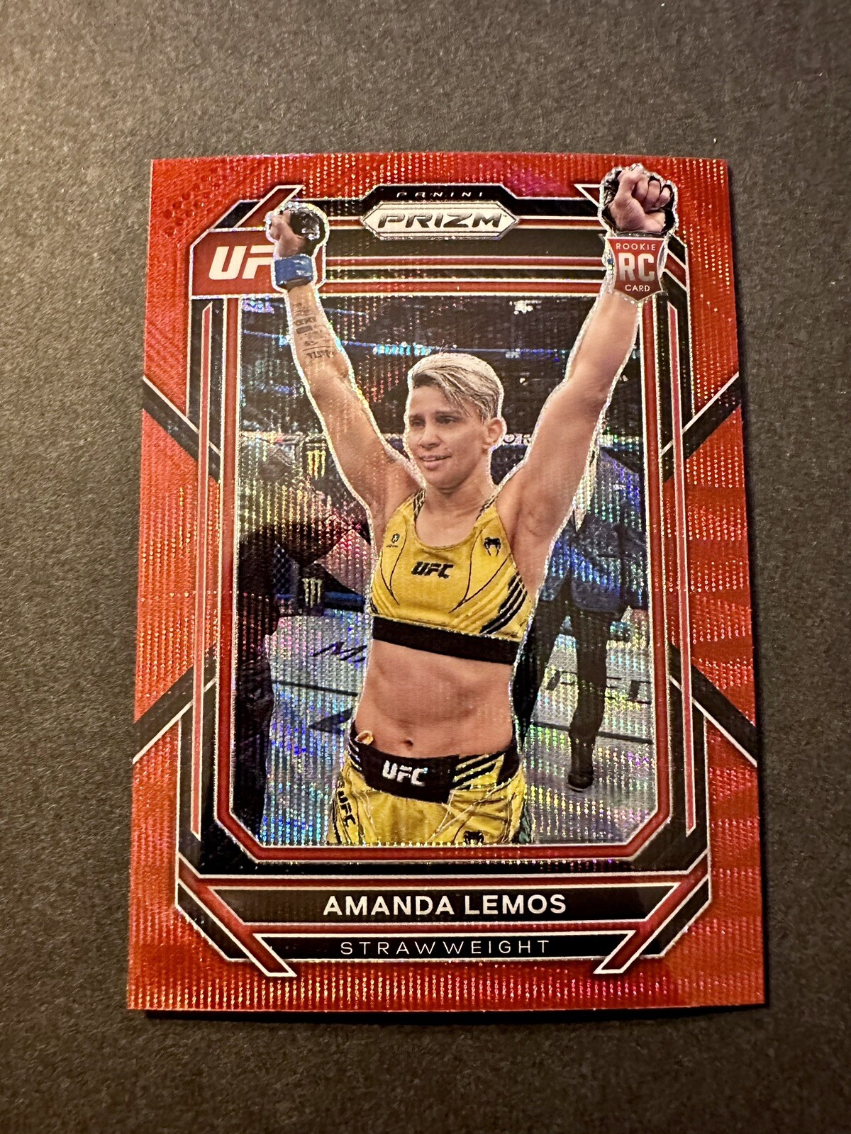 2023 Panini Prizm UFC Red Wave Prizm #151 Amanda Lemos RC Rookie Brazil ...