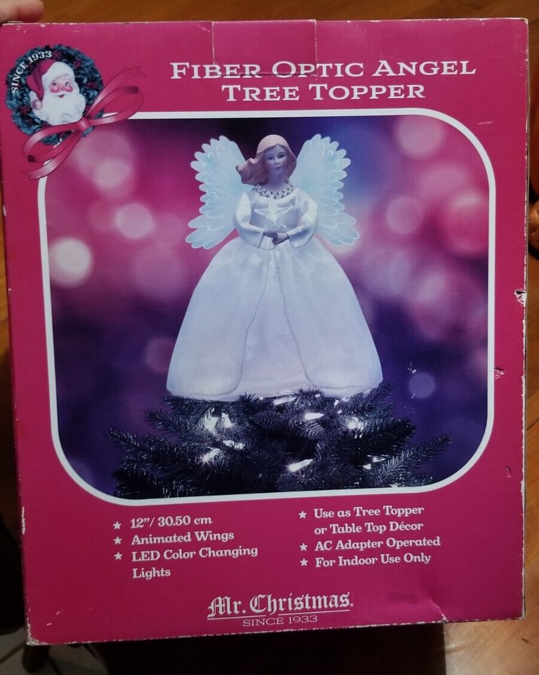 Mr. Christmas fiberoptic Animated Angel Tree Topper 12inch NIB | eBay