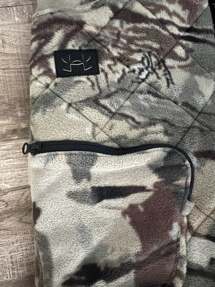 UNDER ARMOUR WINDPROOF FLEECE CAMOUFLAGE FOREST HUNTING PANTS 1365595 ...