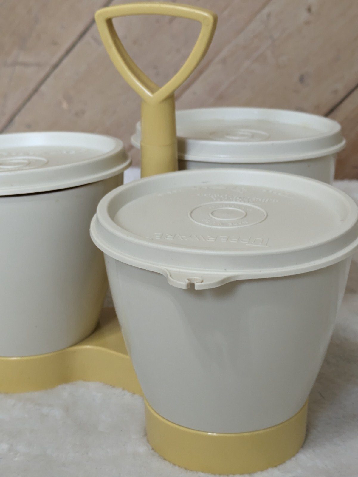 Vintage Tupperware 3 Compartment Condimet Caddy & Dressing Pitcher ...