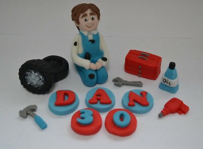 Handmade Edible Mechanic, Cake Topper Decoration, Birthday, profession ...