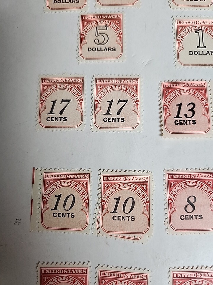 1959 US Postage Due J Series 39 Stamp Lot Different Denominations Never ...