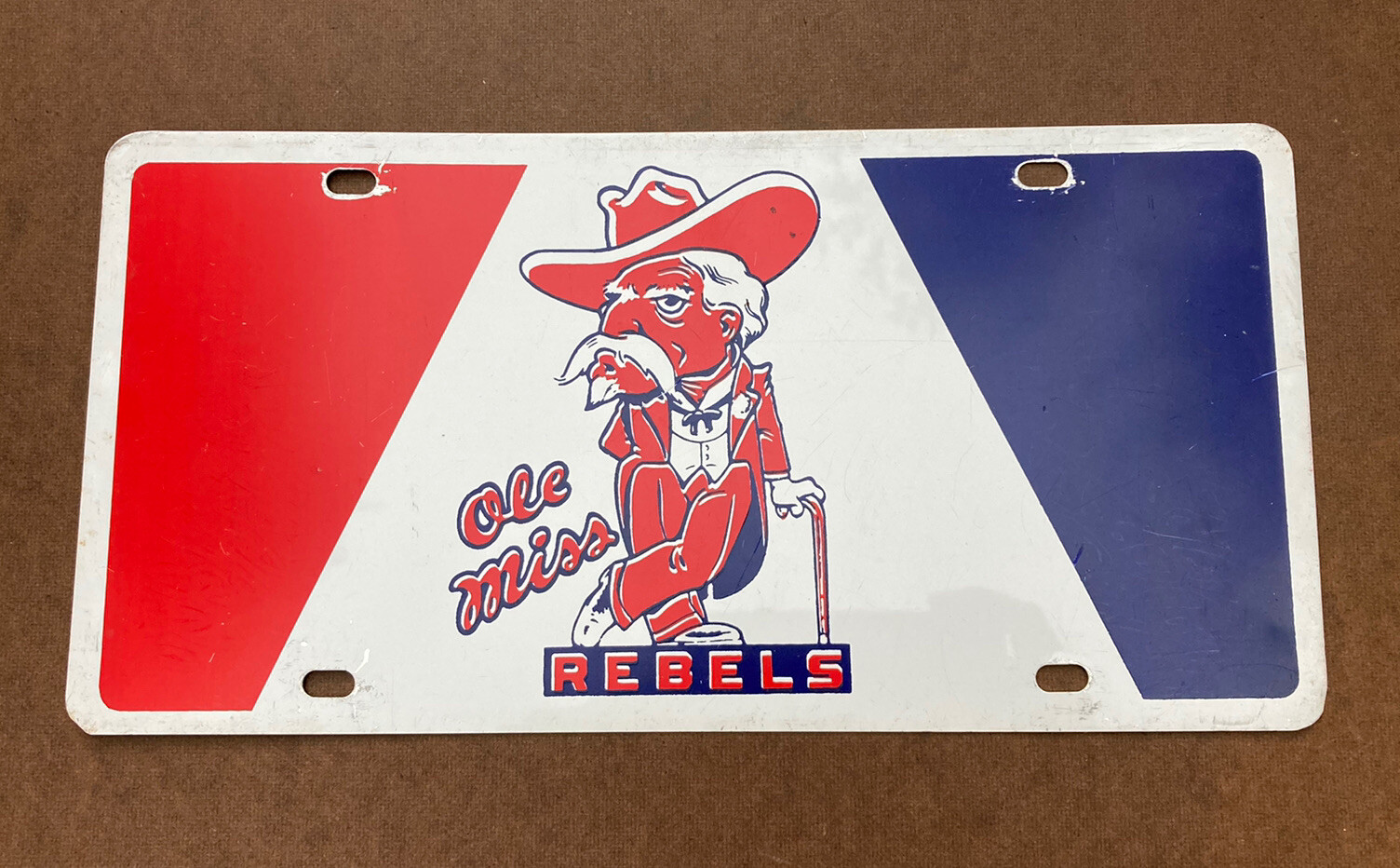 Vintage OLE MISS REBELS University of Miss booster license plate w ...