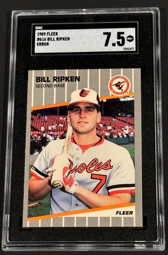 1989 Fleer Baseball #616 Billy Ripken FF Face Error Orioles SGC 7.5 NM+ ...