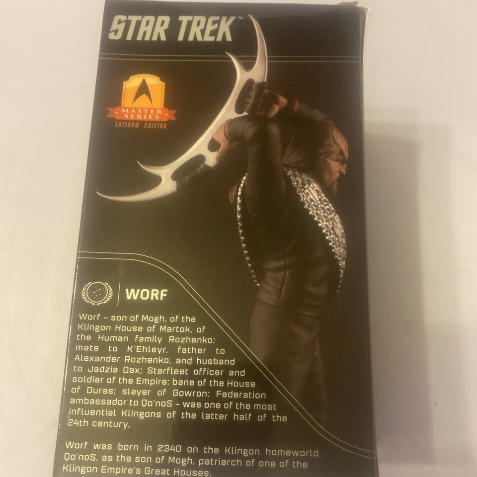 Star Trek QMx Worf Figure Mini Master Series Latinum Edition DS9 Statue ...