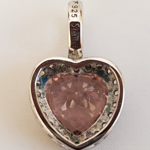 Stauer Halo Heart Shaped Pink Diamond Aura & 925 Sterling Silver ...