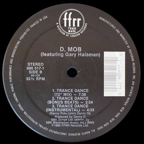 D. Mob Featuring Gary Haisman We Call It Acieed / Trance Dance ...