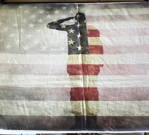 Military Patriotic Soldier American Flag July4th Cotton Fabric Quilt ...