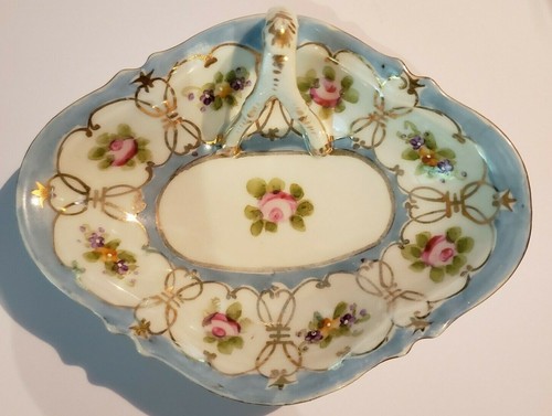 Hand Painted Nippon Nappy Dish Floral | eBay