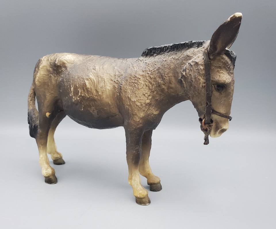 Breyer Vintage Plastic Donkey With Brown Tan Grey Paint - Leather ...