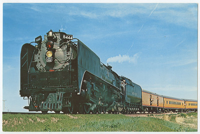 COLOR LOCOMOTIVE PHOTO POST CARD UNION PACIFIC 8444 RAILWAYS/TRAIN ...