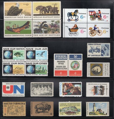 US #1387-1392 #1405-1422 MNH 1970 Commemorative Year Set | eBay