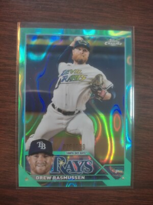 DREW RASMUSSEN 2023 Topps Chrome Aqua Lava Refractor #210 Rays /199 | eBay