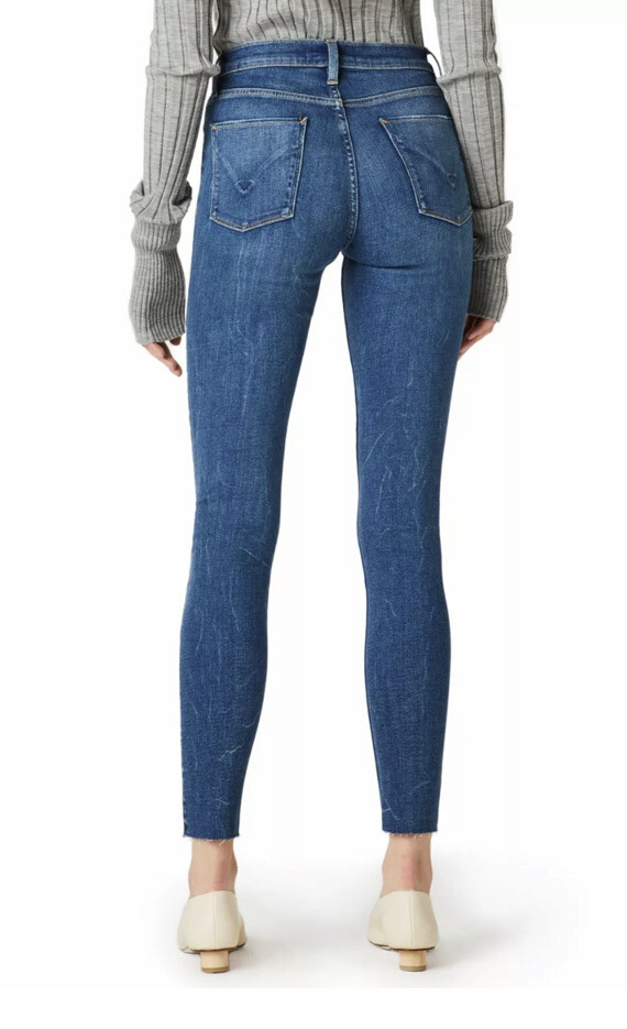 Hudson Barbara Jeans Blue Size 29 High-Waist Raw-Hem Skinny Stretch ...