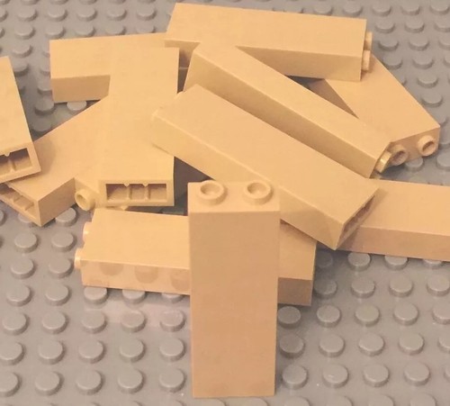 Lego 25 Pieces Tan 1x2x5 Brick / Building Wall Columns Support Bulk ...