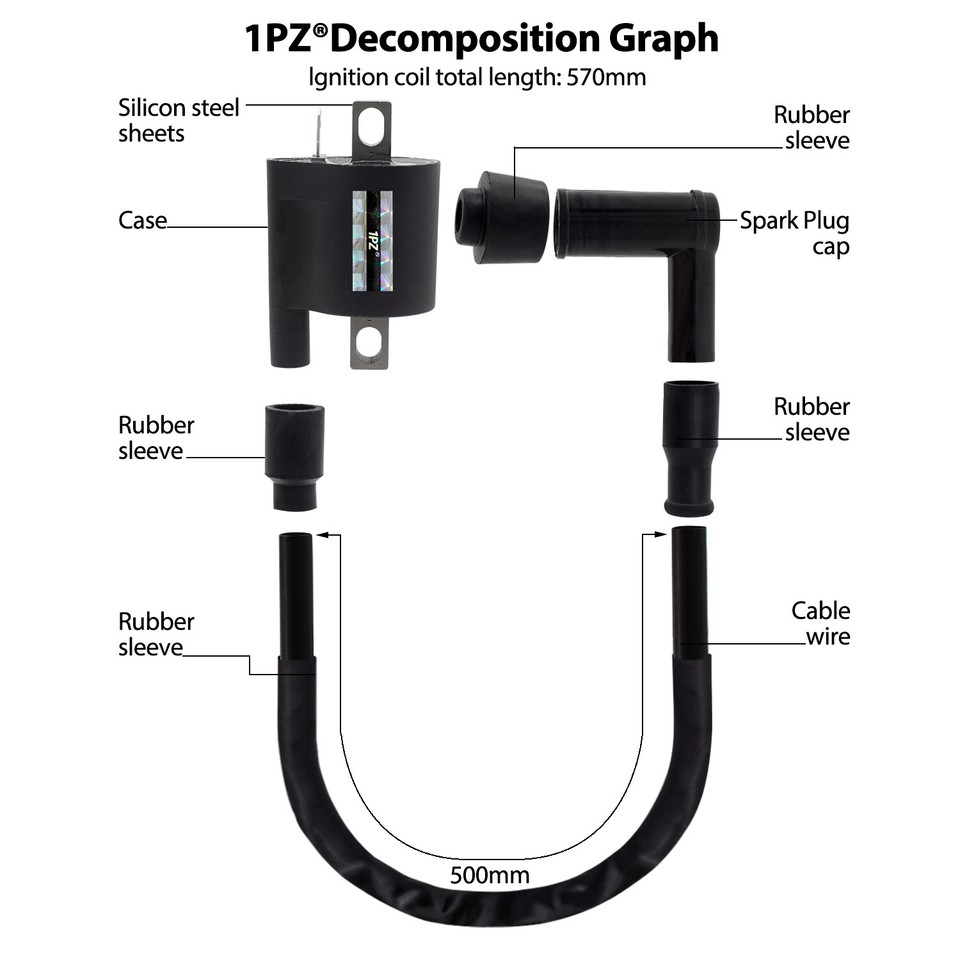 Suzuki ALT50 LT50 Ignition Coil Single Output With CDI Wire Cap For ...