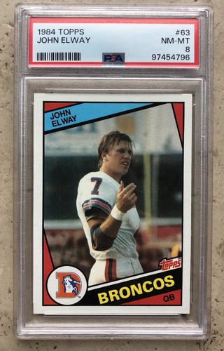 1984 Topps NFL Football Rookie RC John Elway PSA 8 NM-MT #63 | eBay