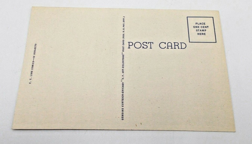 Can't Phone, I'll Drop You a Line - Vintage 1940s Postcard Funny Nice ...