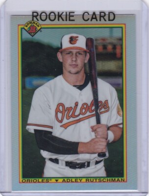 ADLEY RUTSCHMAN ROOKIE CARD 2019 Bowman Chrome Oriole O's 1990 VINTAGE ...