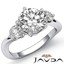 3 Stone Prong Setting Round Diamond Engagement Basket Style Ring GIA G ...